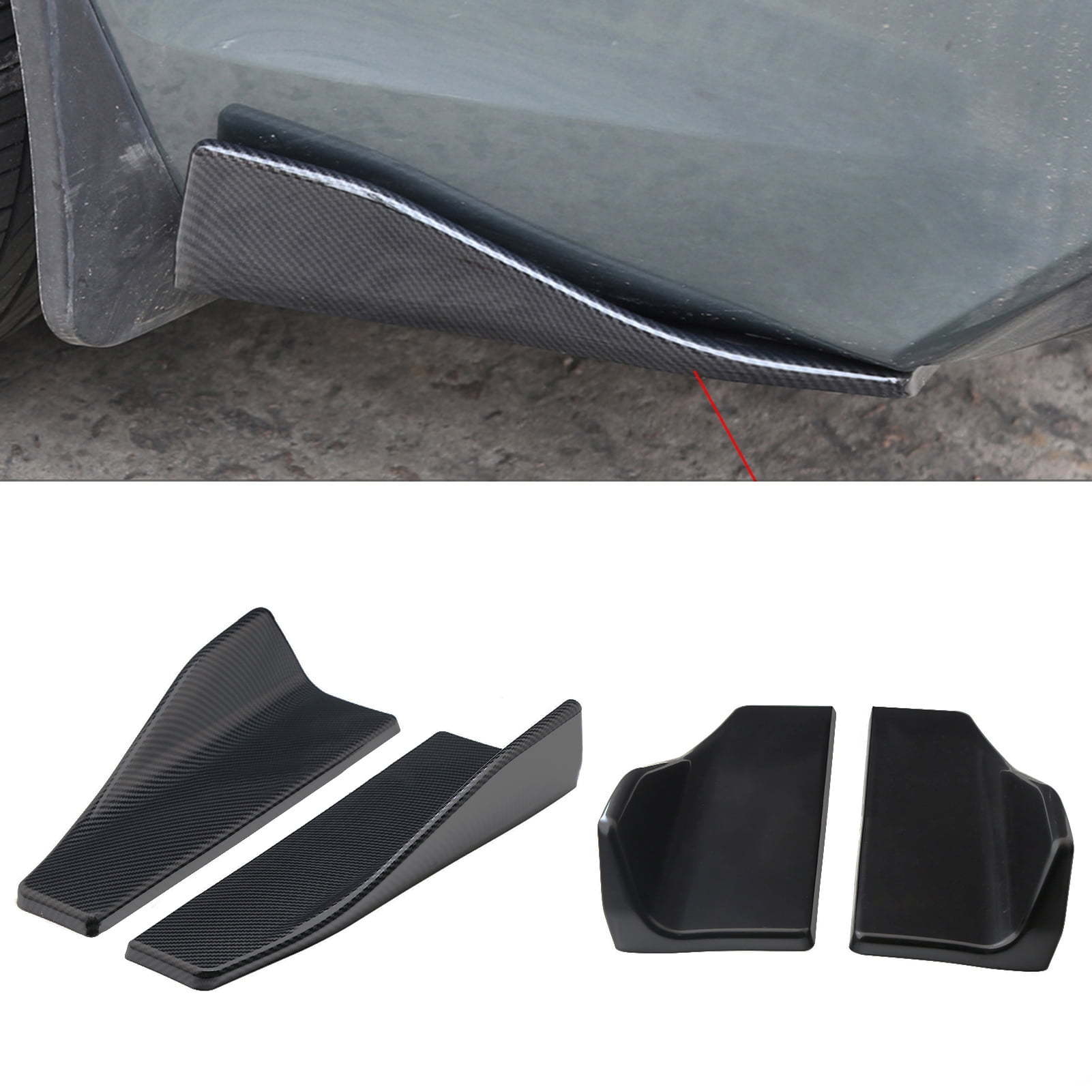 Walbest Car Rear Bumper Diffuser, 2pcs Universal Side Skirt Rocker ...