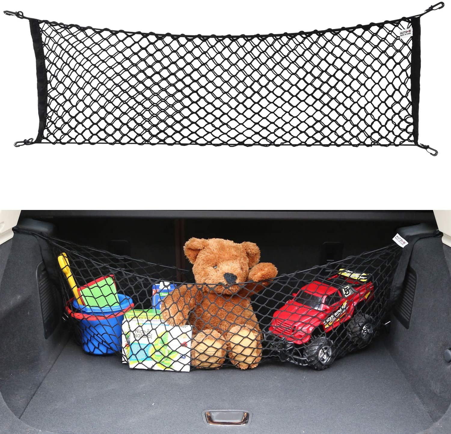 Walbest Elastic Auto Mesh Vehicle Cargo Net for SUV - Stretchable Trunk ...
