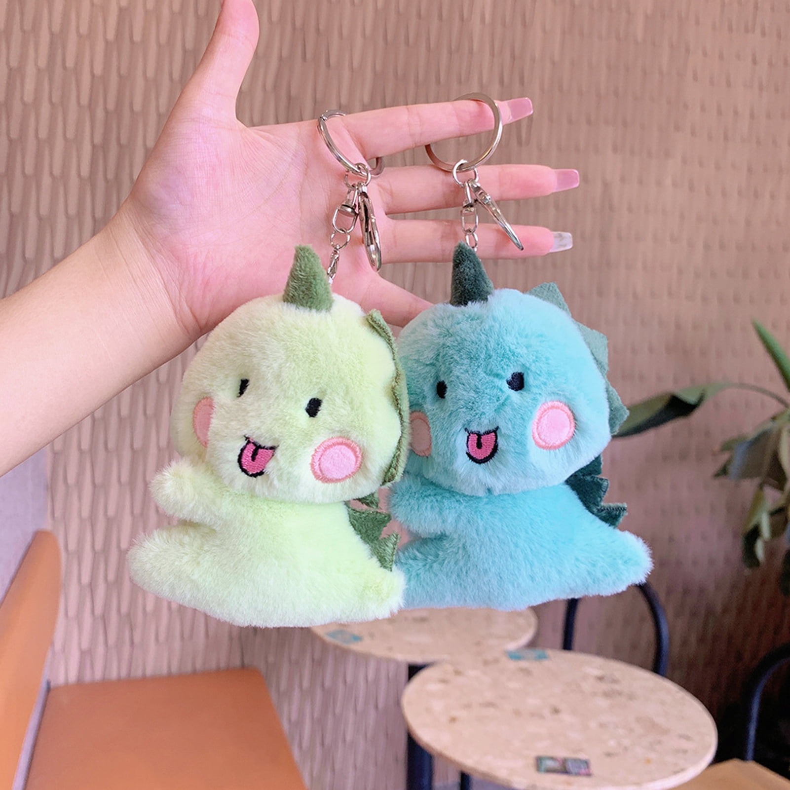 Walbest Cartoon Dinosaur Keychain, Soft Stuffed Animal Doll Plushies ...