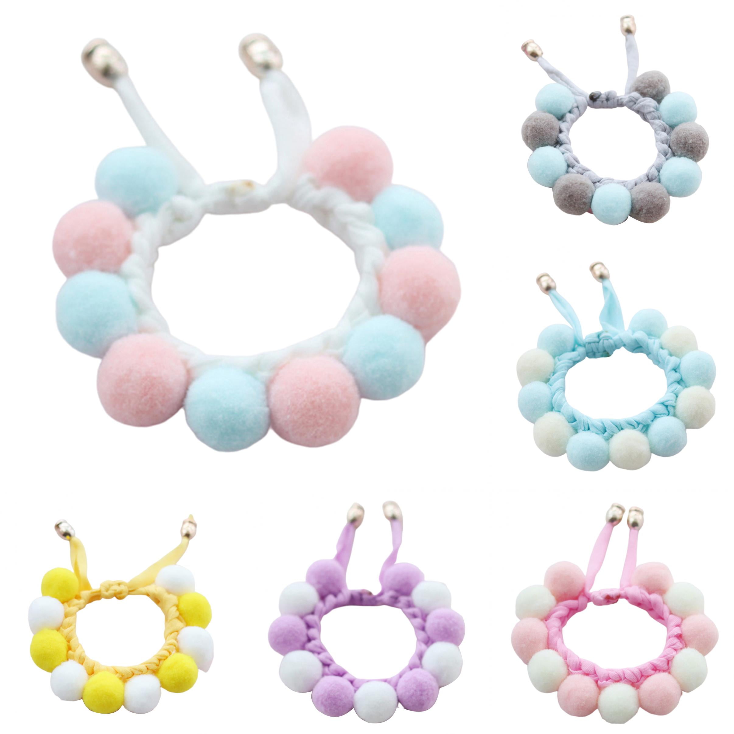 Walbest Cat Dog Collar, Cute Handmade Plush Balls Stitching Collar (M ...