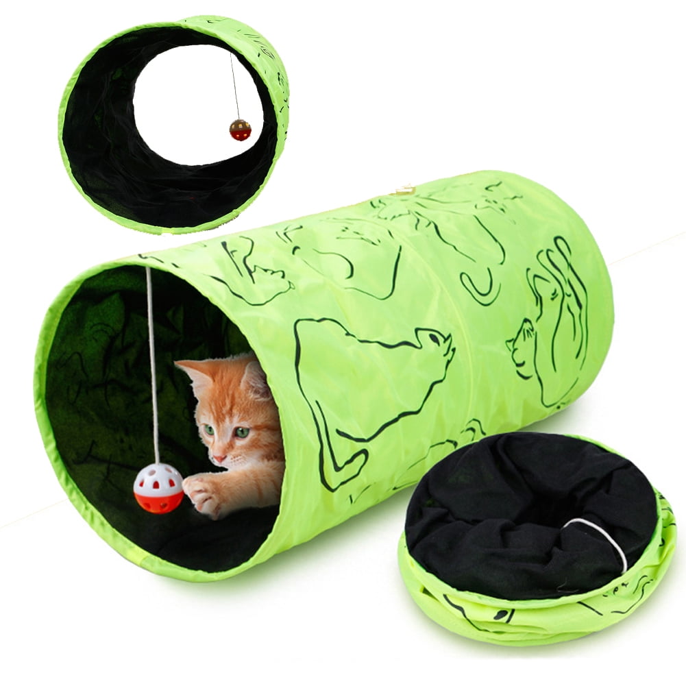 Walbest Cat Tunnels Tube Cat Toys, Cat Tunnel Bed Pop-up Collapsible ...