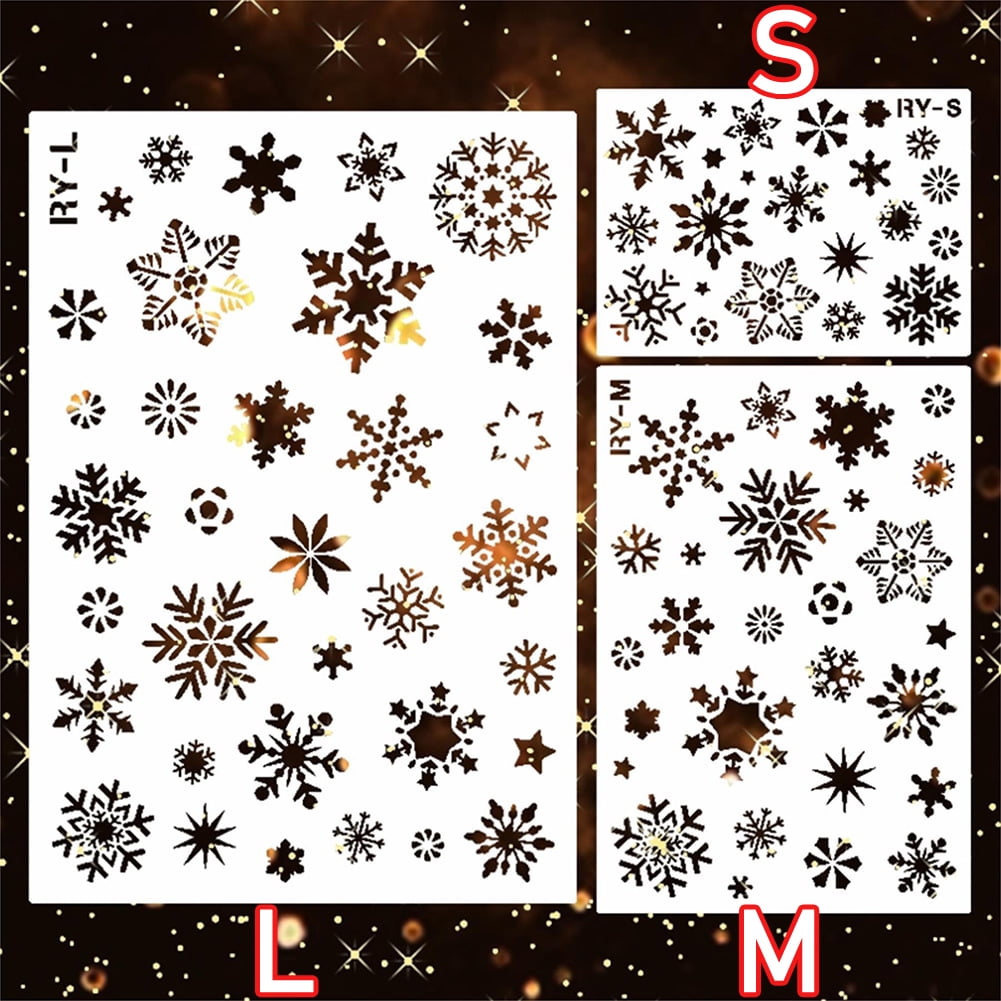 Walbest Christmas Snowflake Stencil Template, Reusable Plastic Craft ...