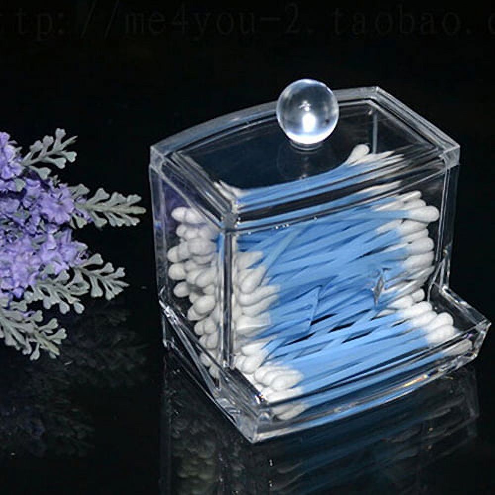 Walbest Clear Useful Cotton Swab Q-Tip Storage Box Holder Cosmetic ...