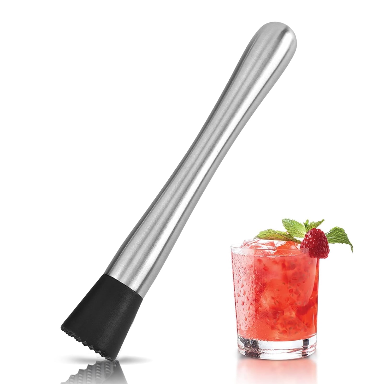 Walbest Cocktail Muddler Stainless Steel Bar Tool for Mojitos Lemonade Fruit Drinks Long Handle ...