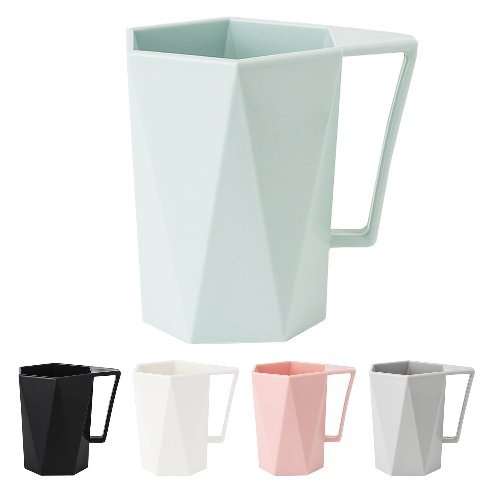 Walbest Creative Plastic Geometric Shape Mouthwash Cup, Couple ...