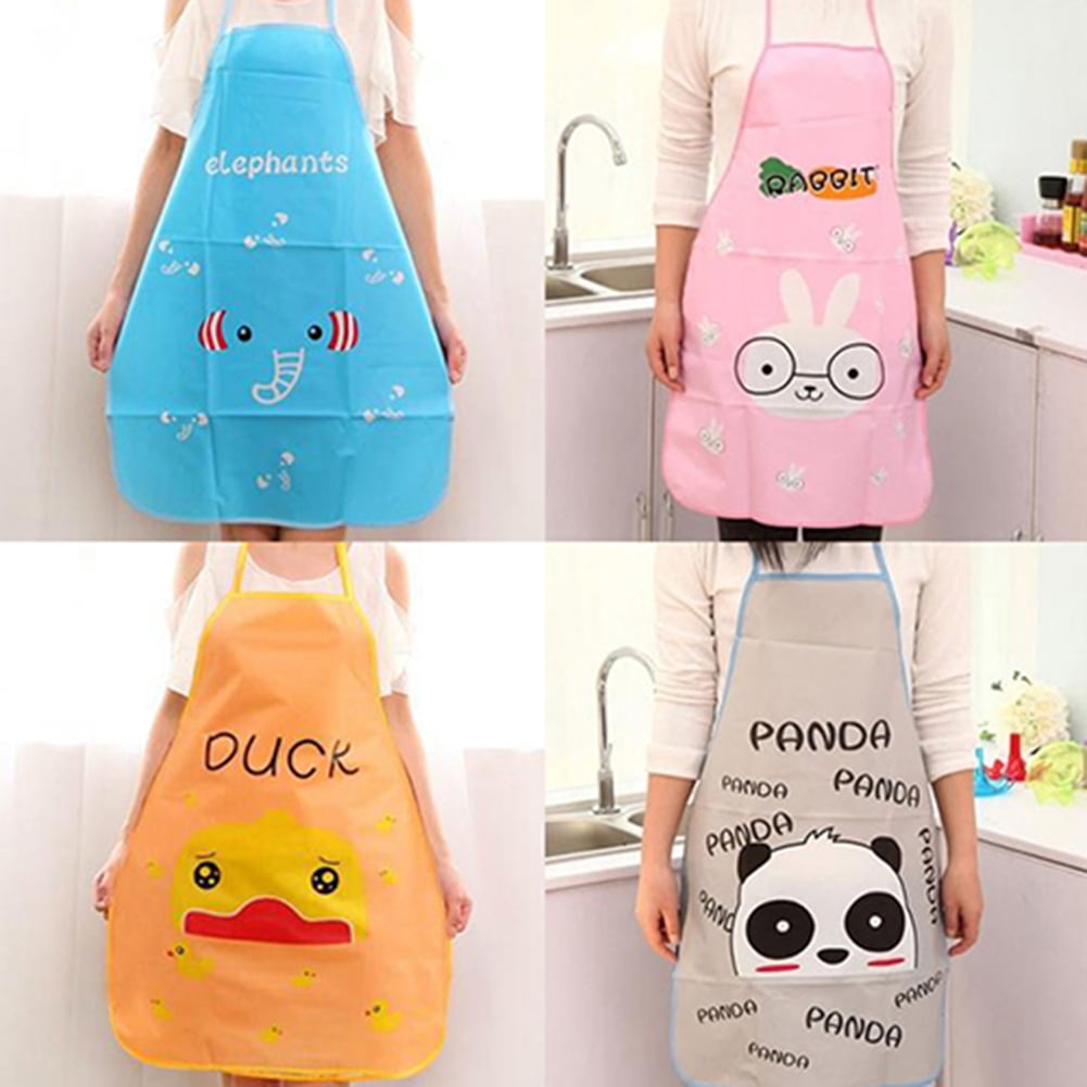 Walbest Cute Cartoon Apron, Waterproof Stain Resistant Cooking Kitchen ...