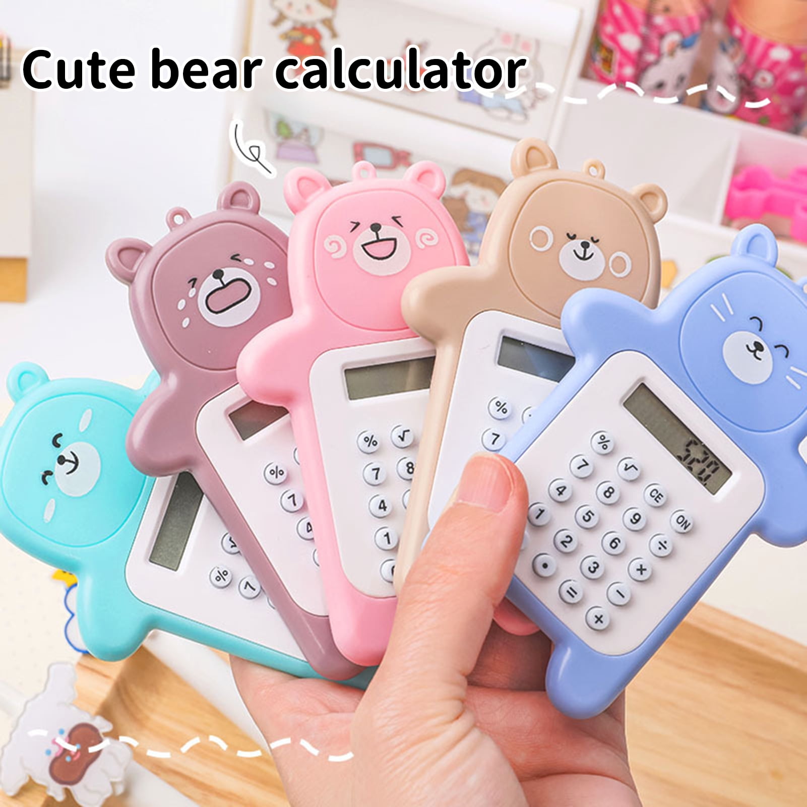 Walbest Cute Cartoon Bear Calculator APS Portable Primary School Calculator for Kids - Walmart.com