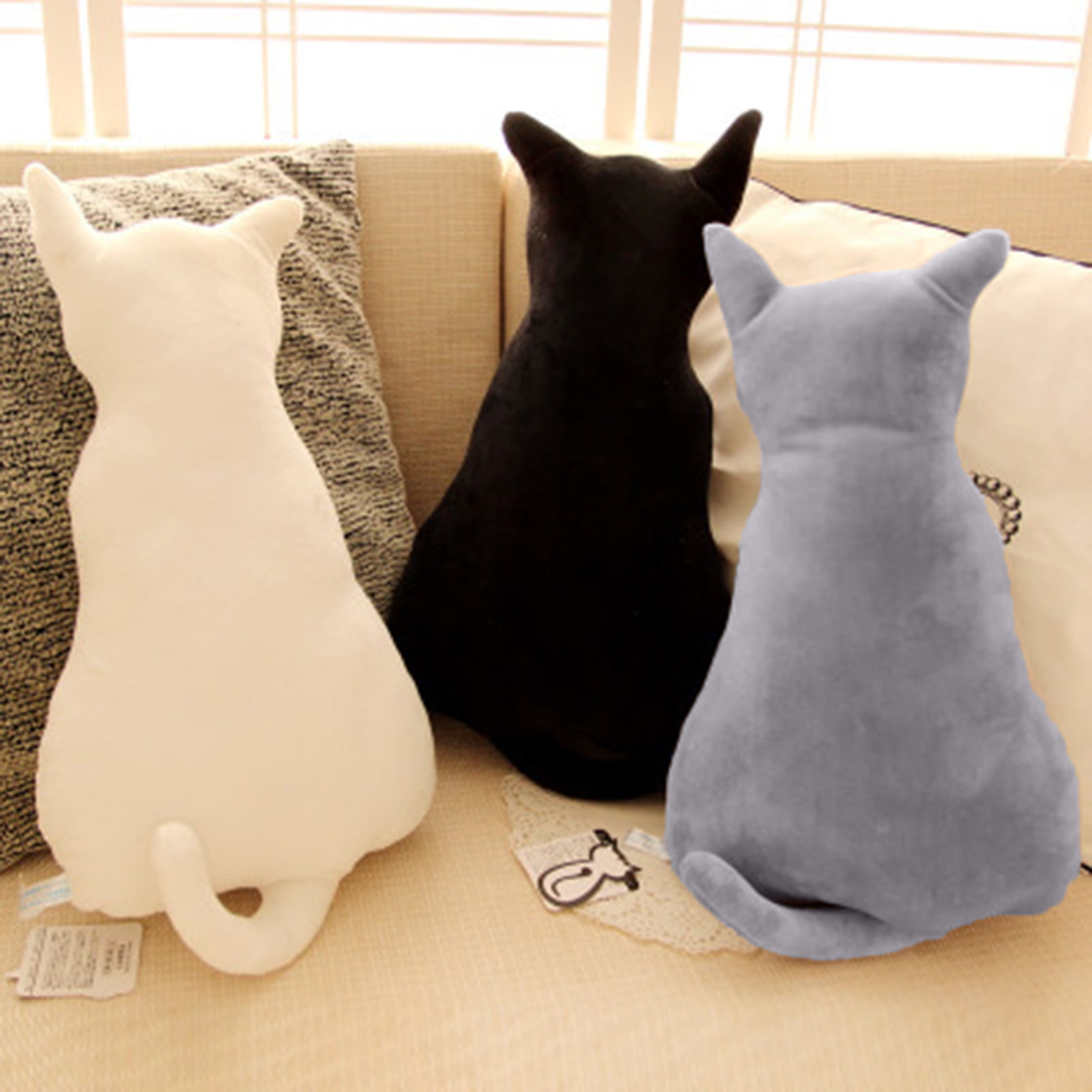 Walbest Cute Cat Doll Soft Plush Back Shadow Toy Sofa Pillow Seat ...