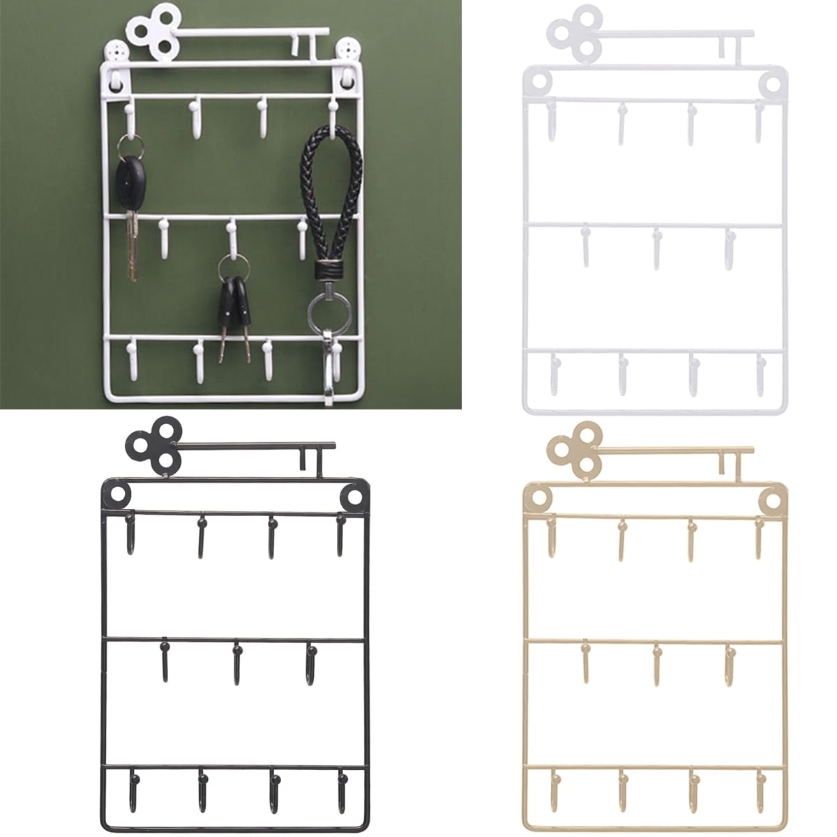 Walbest Decorative Cast Iron Wall Hook Rack, Iron Wall Mounted 11 Hooks ...