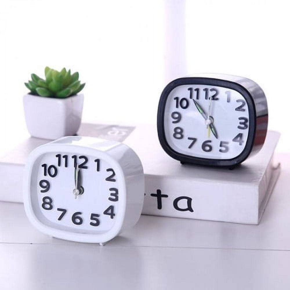 Walbest Desktop Black-White Clock Low Noise Multi-functional Round ...