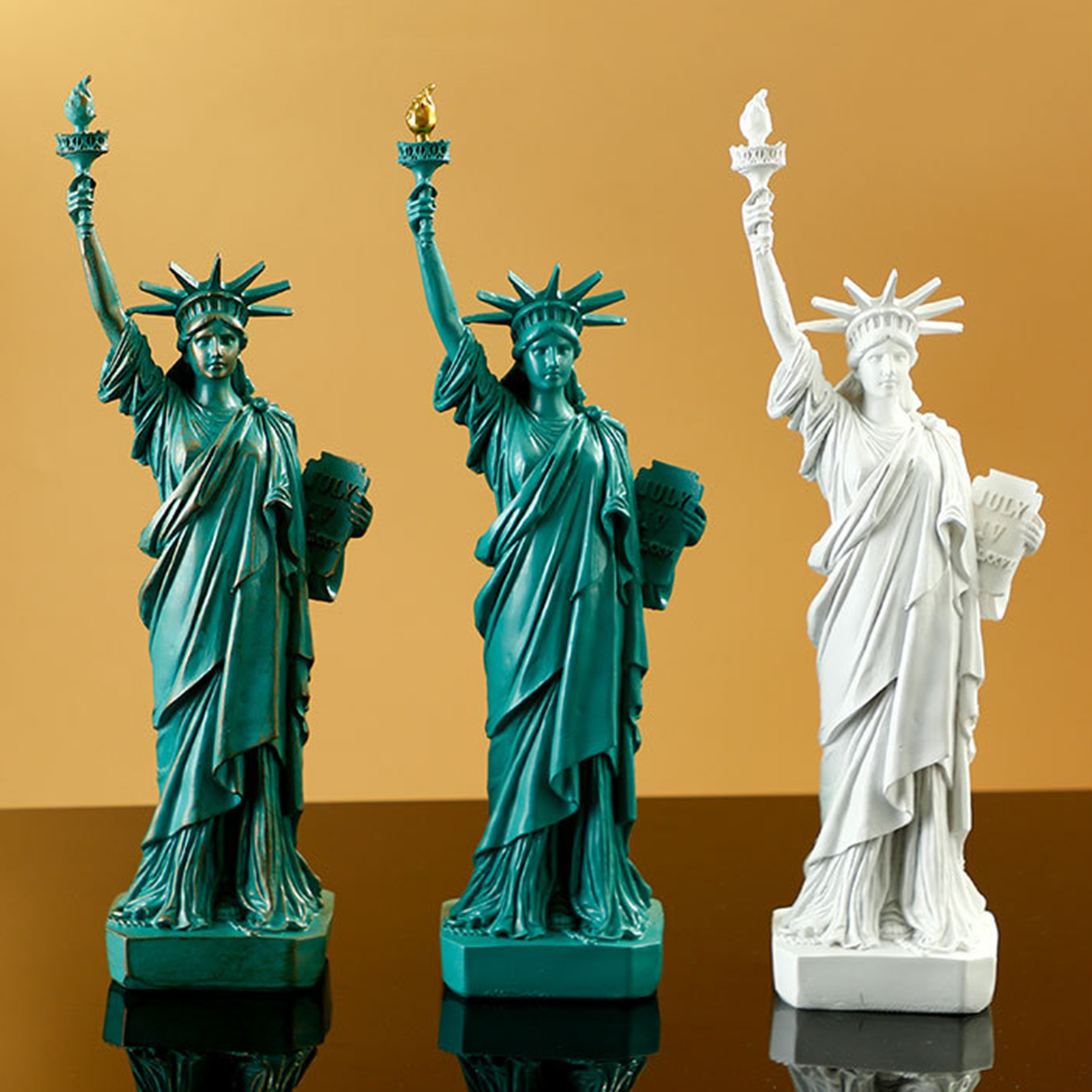 Walbest Desktop Statue of Liberty Resin Liberty Goddess Figurine USA ...