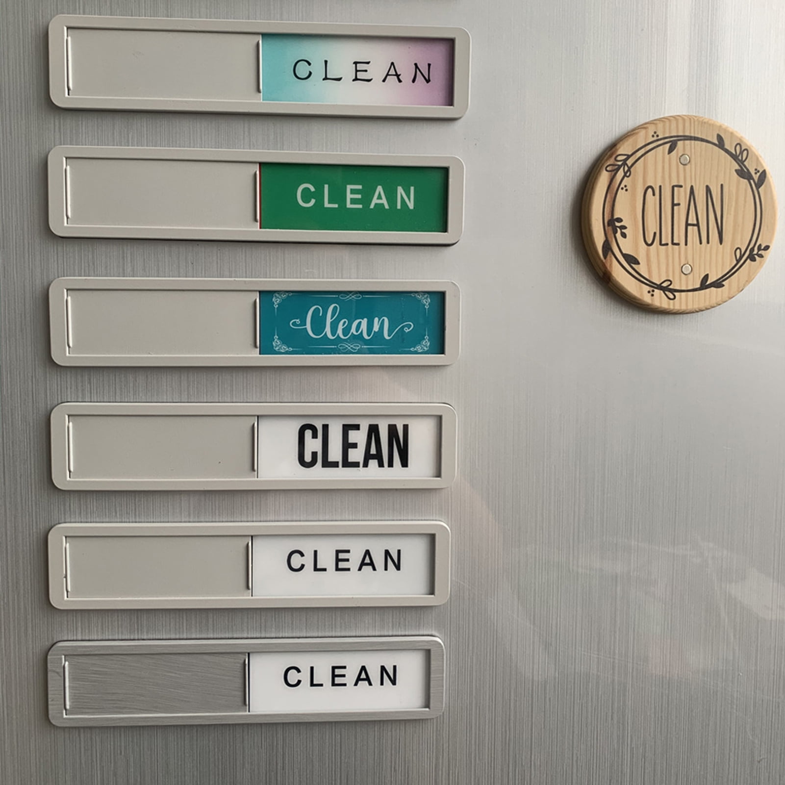 Walbest Dirty Clean Dishwasher Magnet Zinc Alloy Easy to Read Slide ...