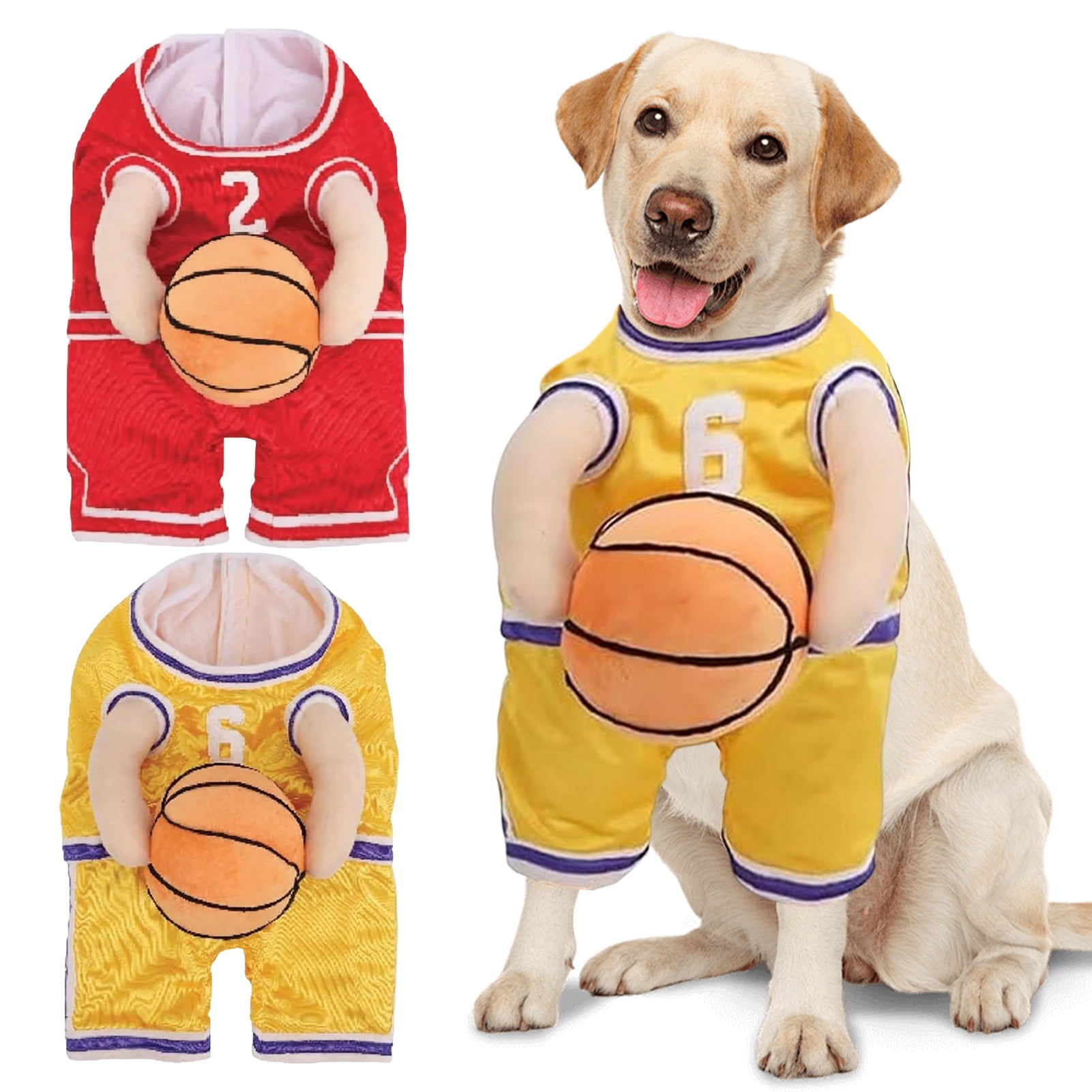 Walbest Dog Basketball Costume with Ball Dog Basketball Apparel Pet Outfit Halloween Dog Dress ...