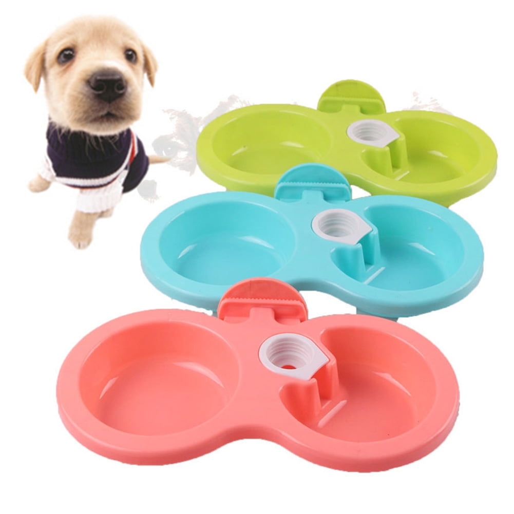 Walbest Dog Cat Bowls Plastic Double Dog Food and Water Bowls , Pet ...