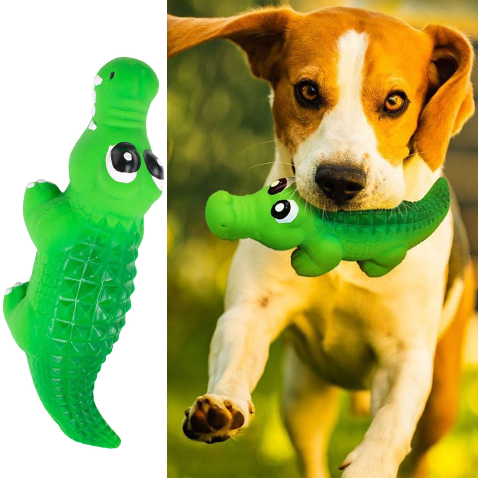 Walbest Dog Chew Toy Crocodile Shape with Sound Dental Cleaning Relieve ...