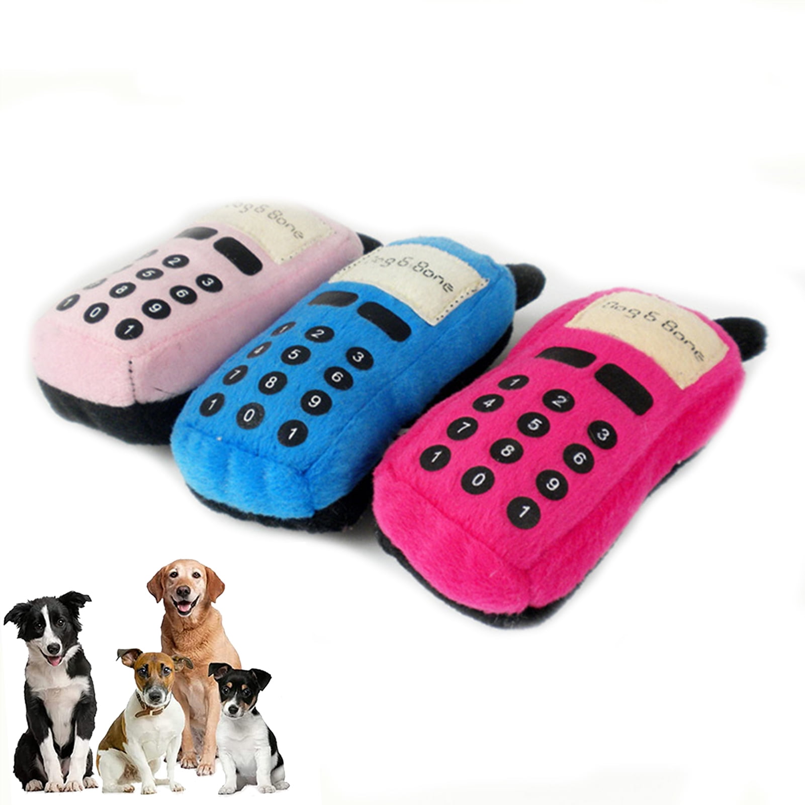 Walbest Dog Chew Toy, Squeaky Dog Toys Squeaky Plush CellPhone Toy ...