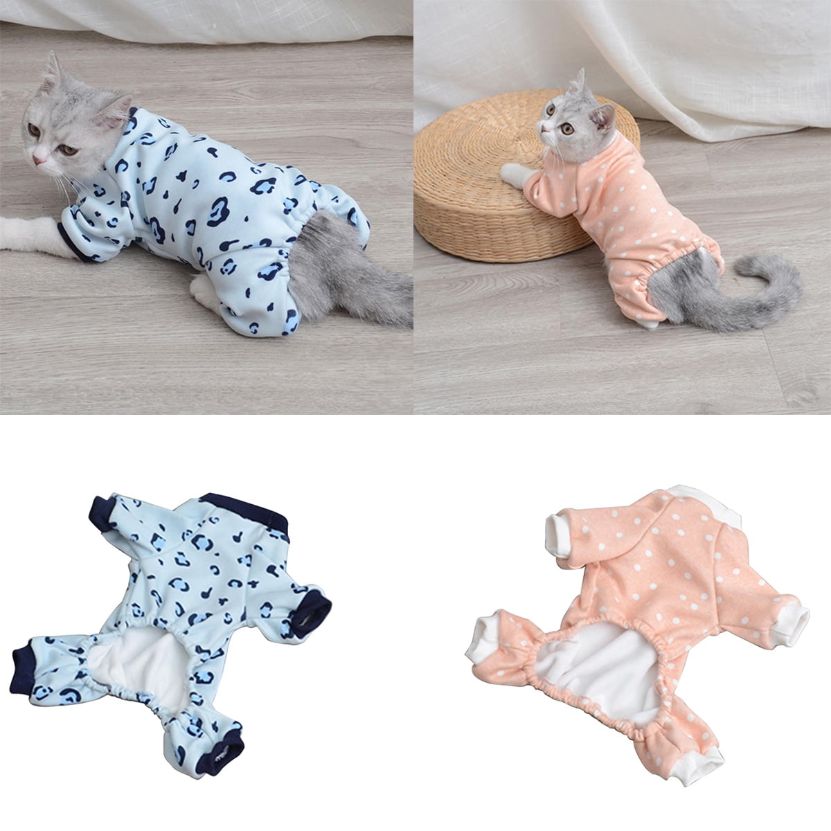 Walbest Dog Pajamas Cotton Stretchable Dog Jumpsuit 4 Legs Strip PJS ...