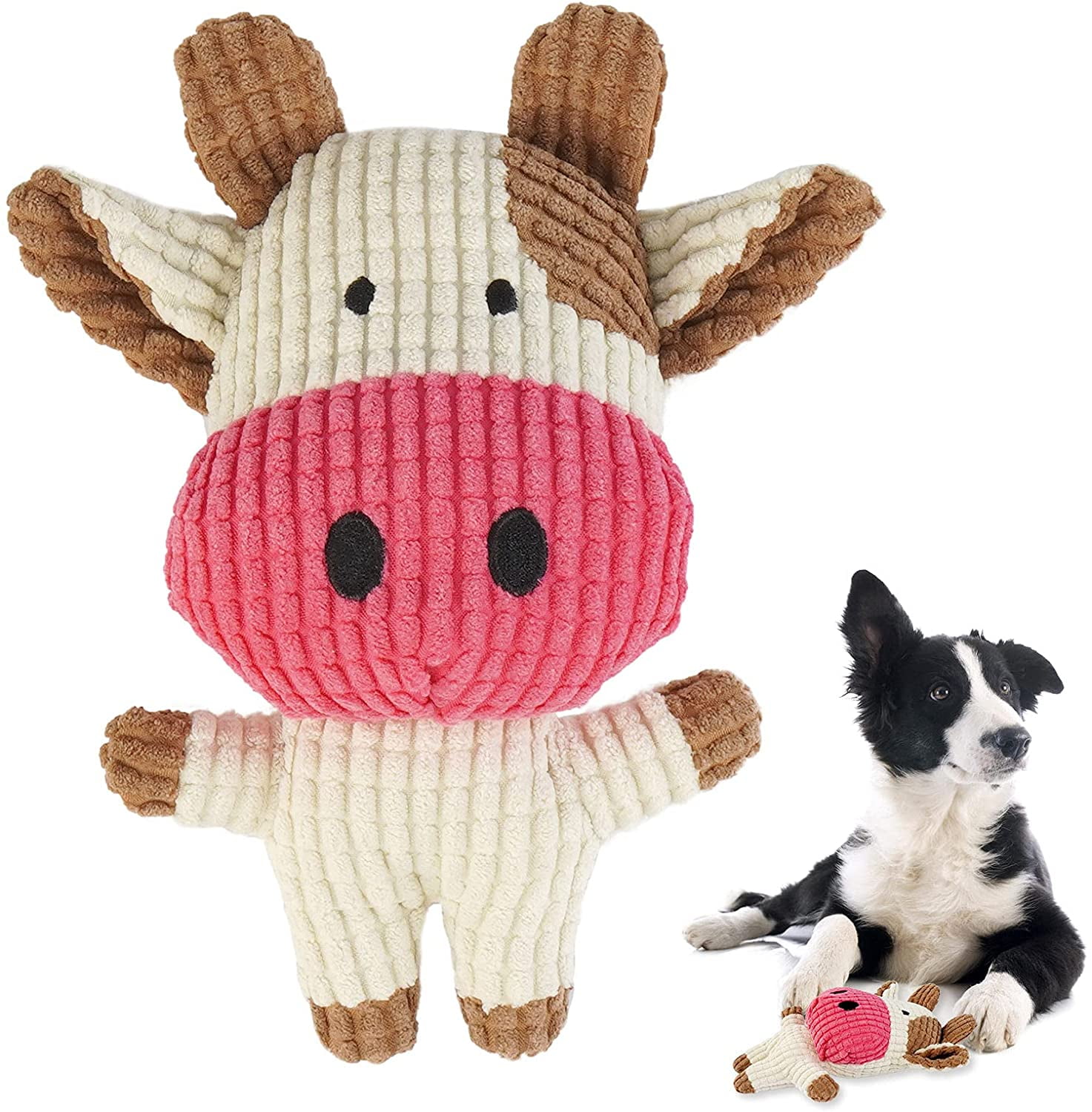 Walbest Dog Plush Toys with Squeaker Soft Cotton Puppies Stuffed Chew ...