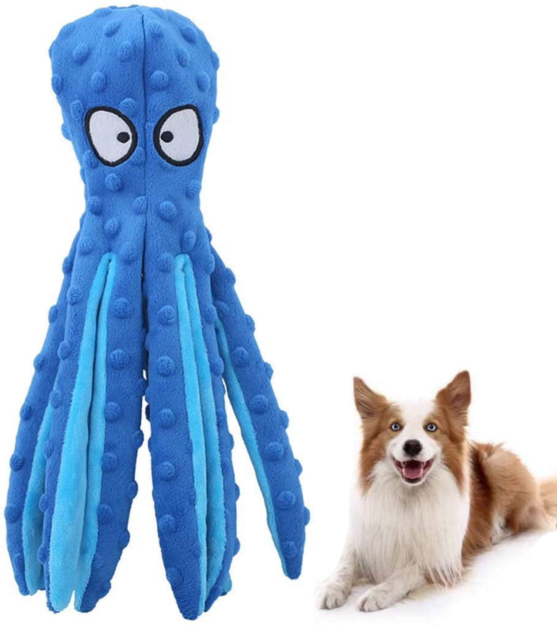 Walbest Dog Squeaky Octopus Toys, No Stuffing Plush Toy with Sounding ...