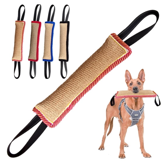 Walbest Dog Tug Toy, Dog Bite Jute Pillow Pull Toy with Strong Handles ...