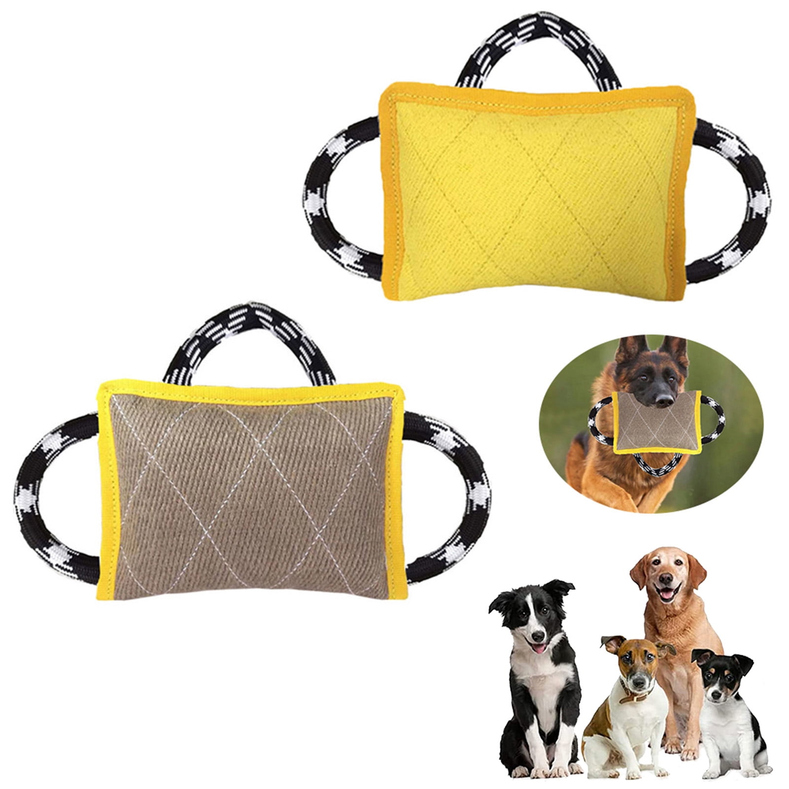 Walbest Dog Tug Toy Jute Dog Training Bite Pillow, Best for Tug of War ...