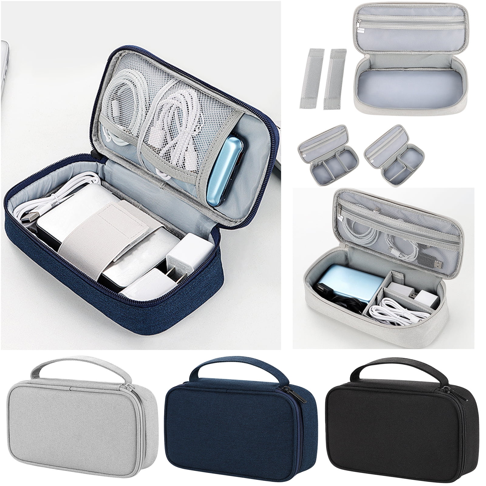 Walbest Electronics Accessories USB Cable Storage Bag, Zipper Closure ...