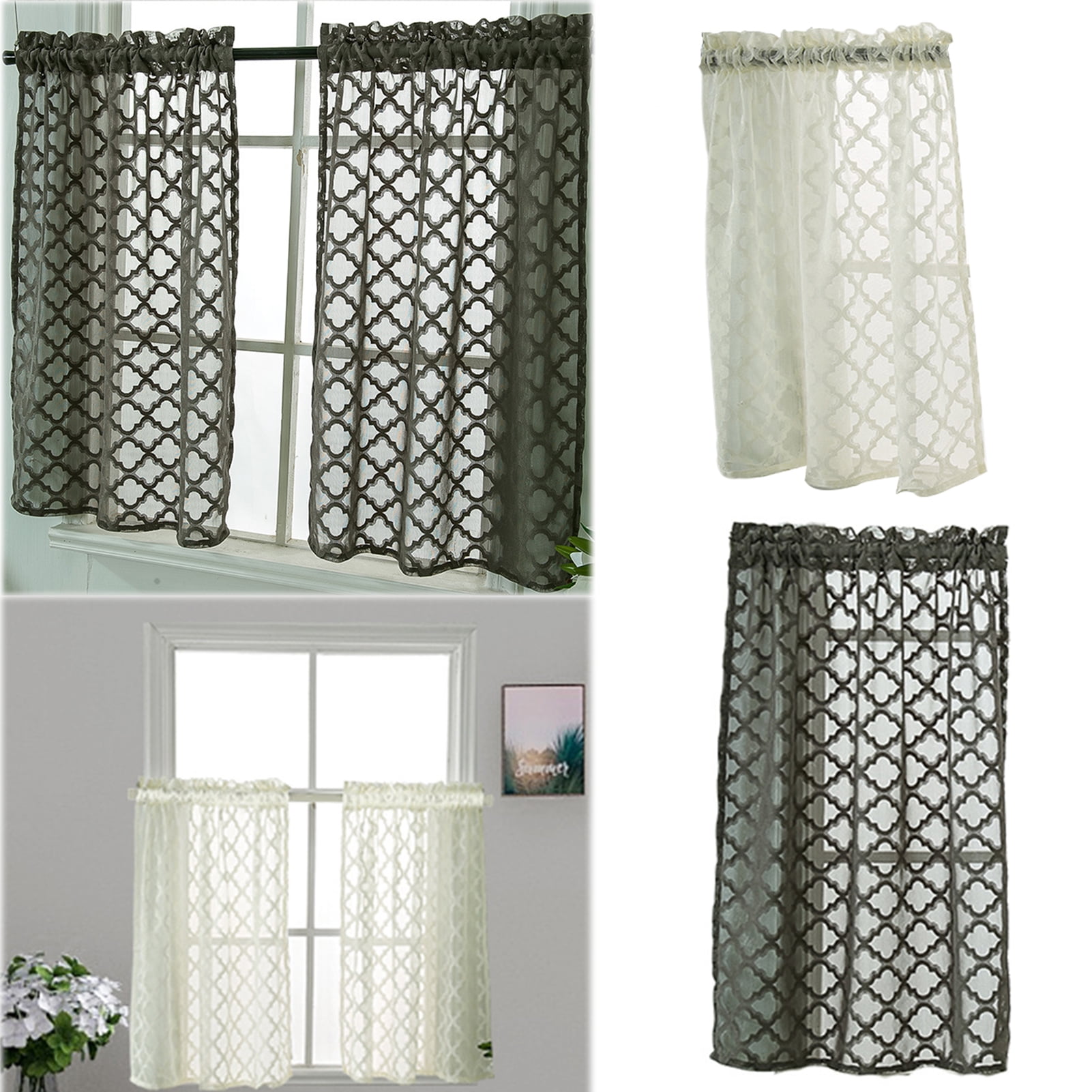Walbest European Style Decorative Short Curtain Panel Washable ...
