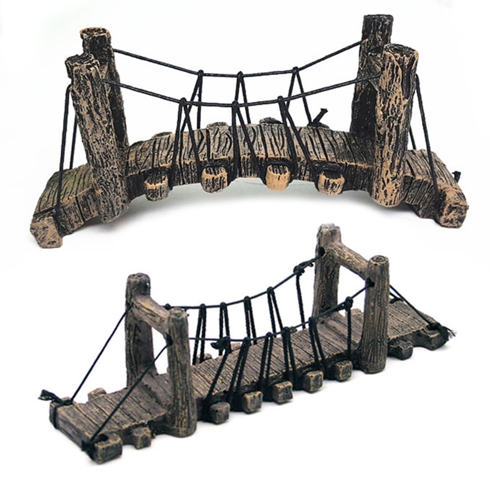 Walbest Fish Tank Arch-Bridge Drawbridge Rock Décor for Aquarium ...