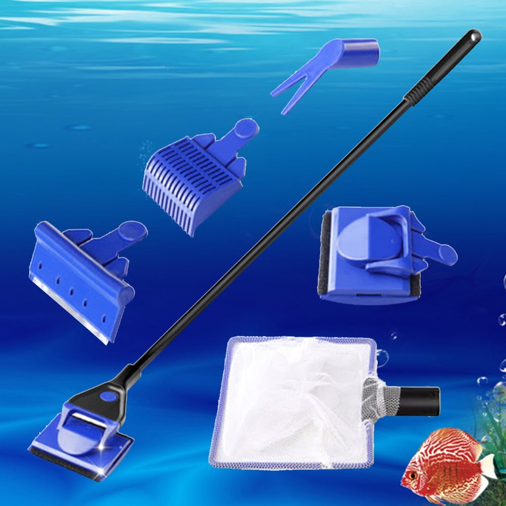 Walbest Fish Tank Cleaning Tools 5 in 1 Aquarium Clean Set Fish Net ...