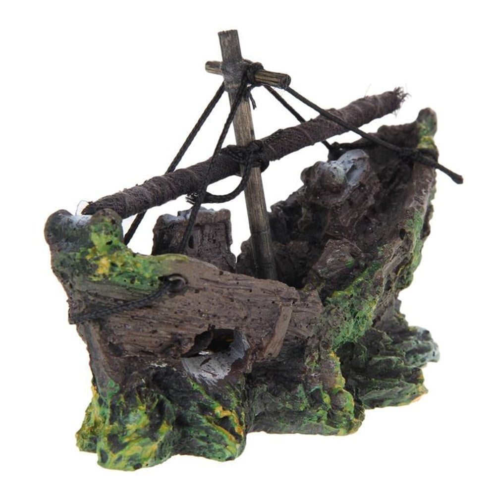 Walbest Fish Tank Decoration - Aquarium Accessories,Shipwreck Decor ...