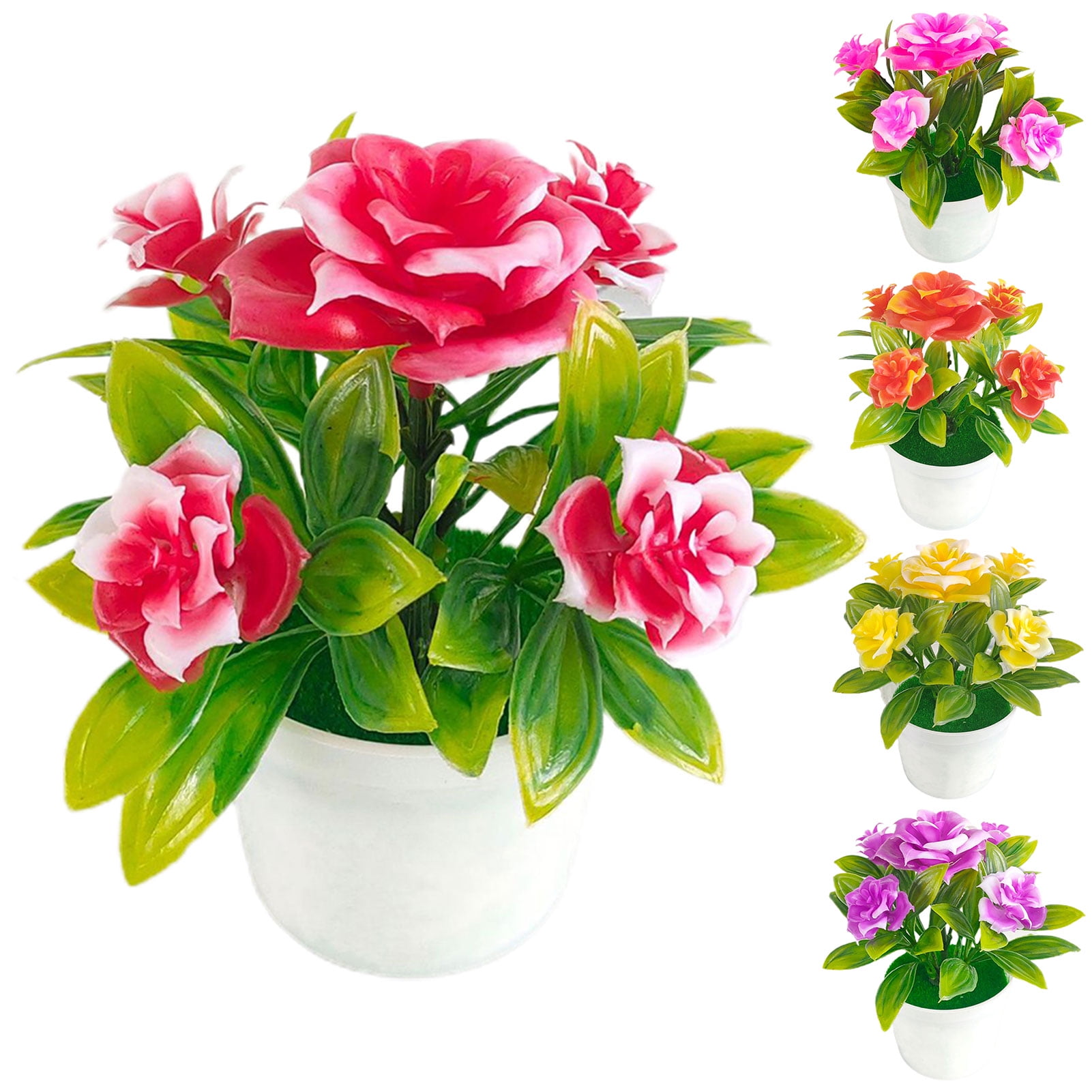 Walbest Flowers in a Pot for Decoration Potted Faux Flowers Artificial ...