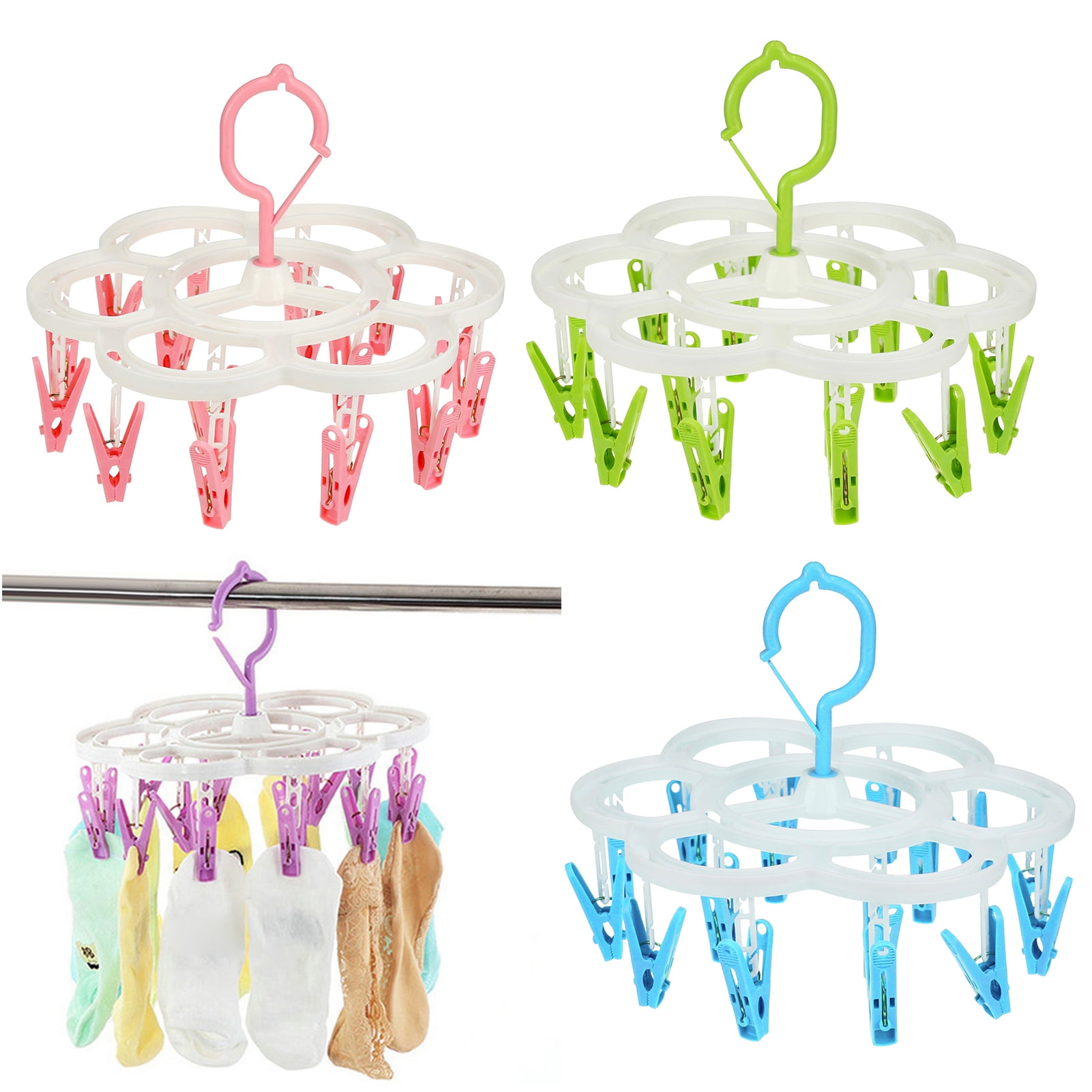 Walbest Foldable Clothes Hanger Laundry Rack Strong Load-bearing 360 ...