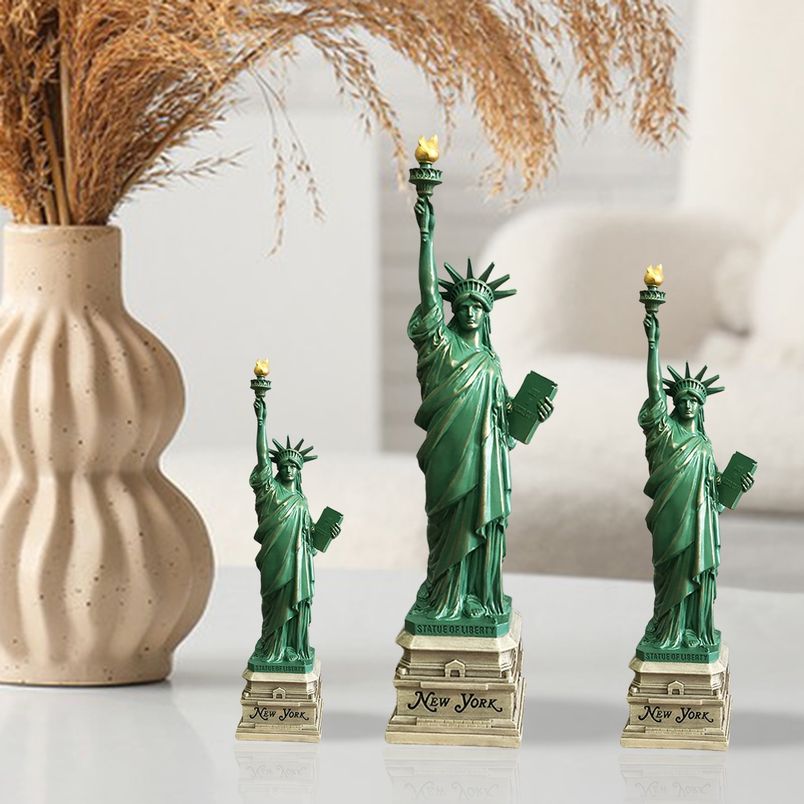 Walbest Goddess Figurine Desktop Statue of Liberty Ornament Resin Mini ...