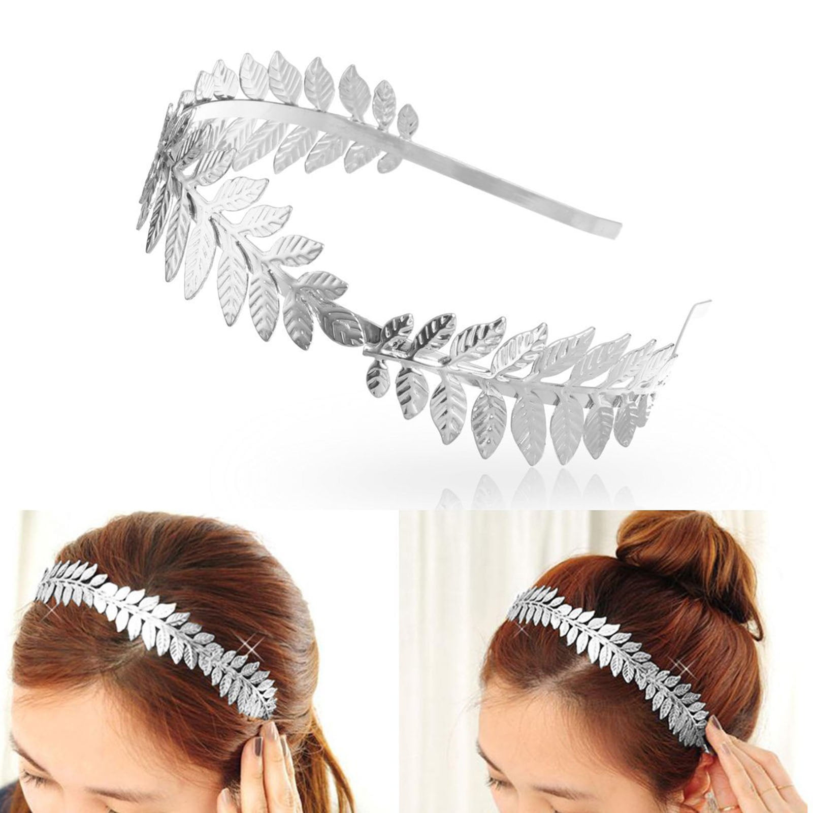 Walbest Greek Headband Gold Leaf Branch Hair Hoop Crown Bridal Wedding ...
