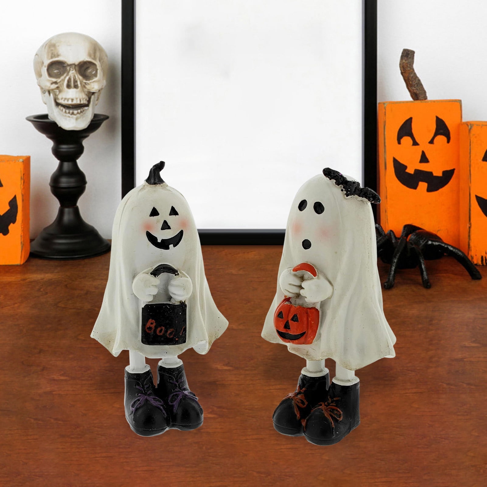 Walbest Halloween Ghost Figurine Resin Little Ghost Statue Trick or ...