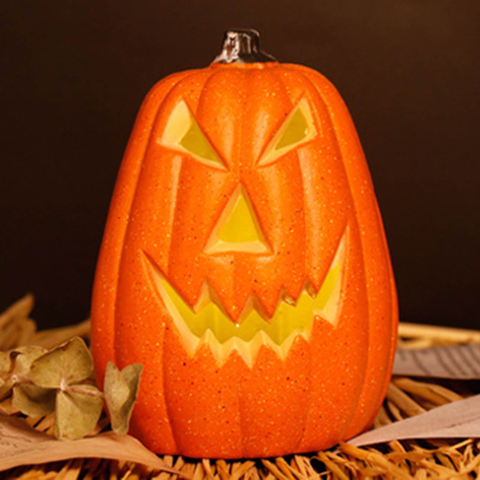 Walbest Halloween Plastic Pumpkin Lamp, Realistic Looking Creative ...