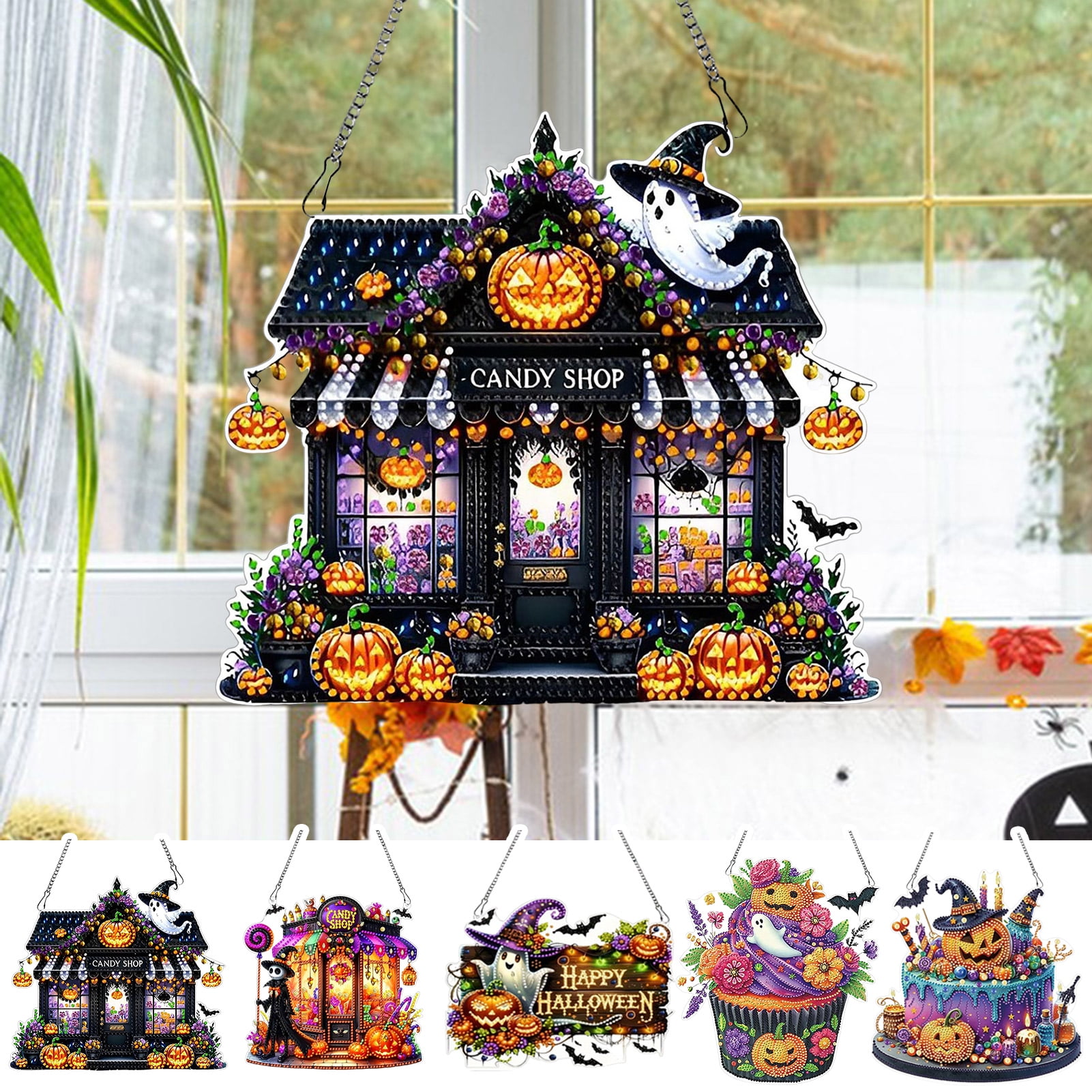 Walbest Halloween Rhinestone Painting Kit DIY Acrylic Diamond Art Set ...