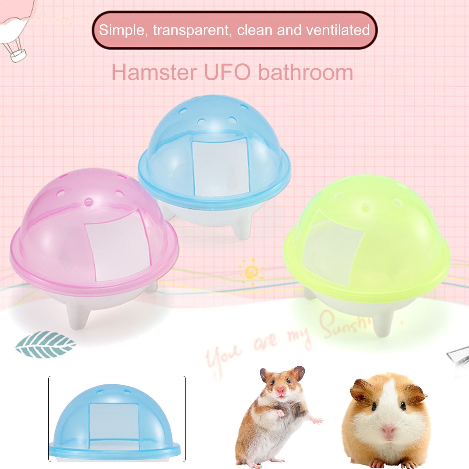 Walbest Hamster Sand Bathroom, Harmless Chinchilla Bath House Plastic ...