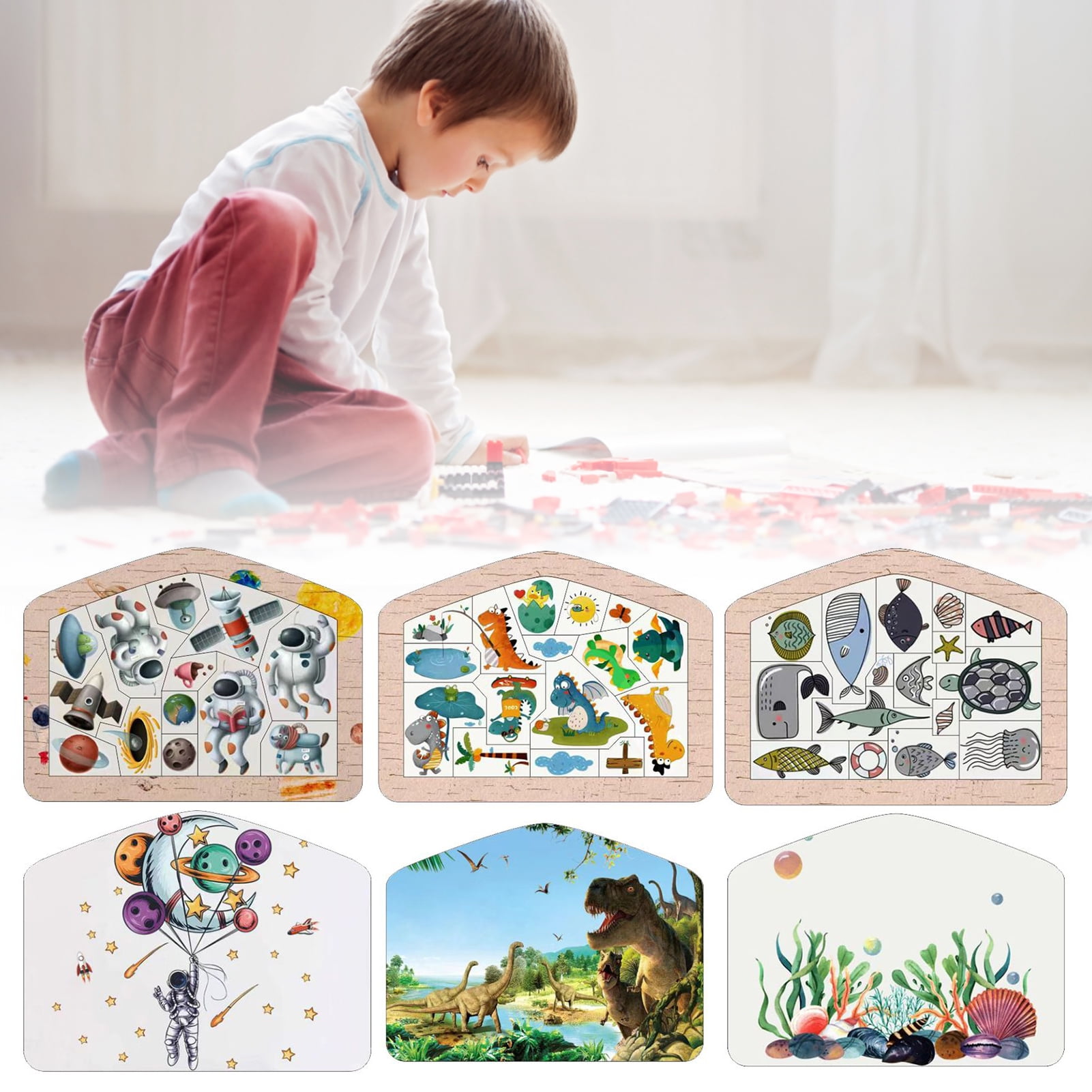 Walbest Hand-crafted Puzzle Intellectual Development Wood Imagination ...