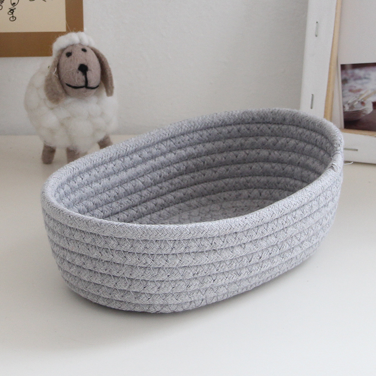Walbest Hand-woven Cotton Thread Storage Basket, Storage Box Durable ...