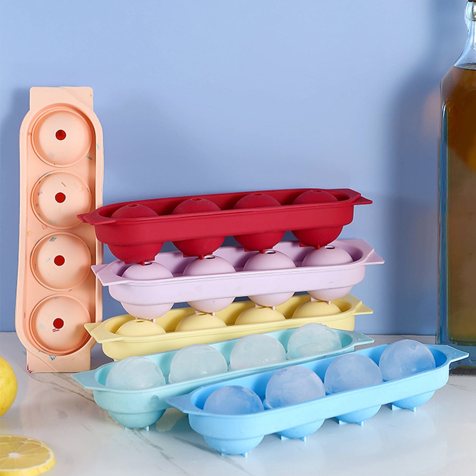 Walbest Ice Cube Tray Mold Round Round Ice Ball Maker, Leak-proof ...