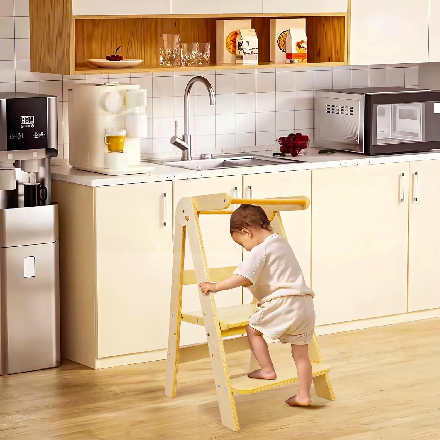 Walbest Kids Step Stool, Toddler Tower Kitchen Helper, Foldable Toddler ...