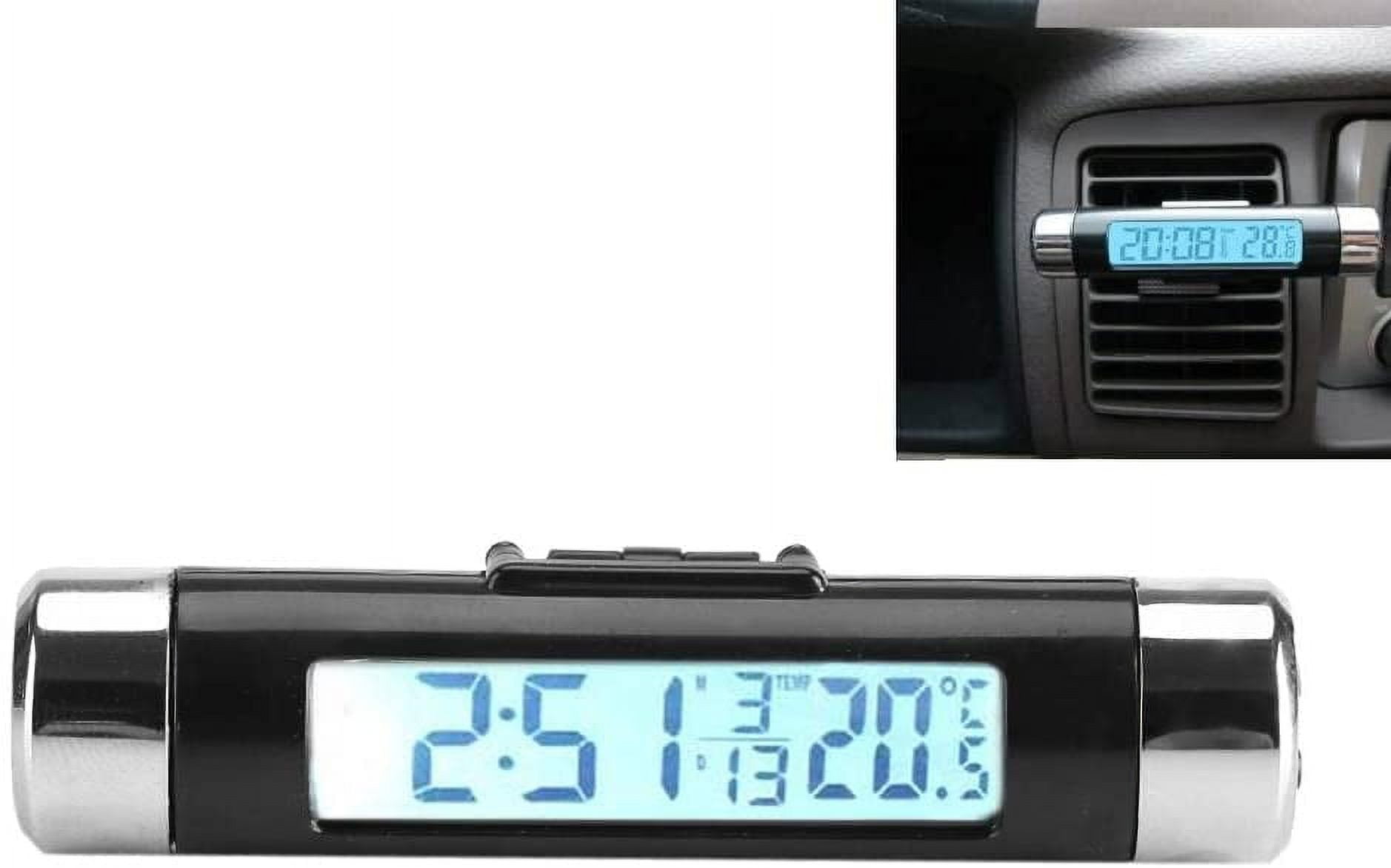 Walbest LCD Display Digital Clip-on Car Clock Thermometer Temperature ...