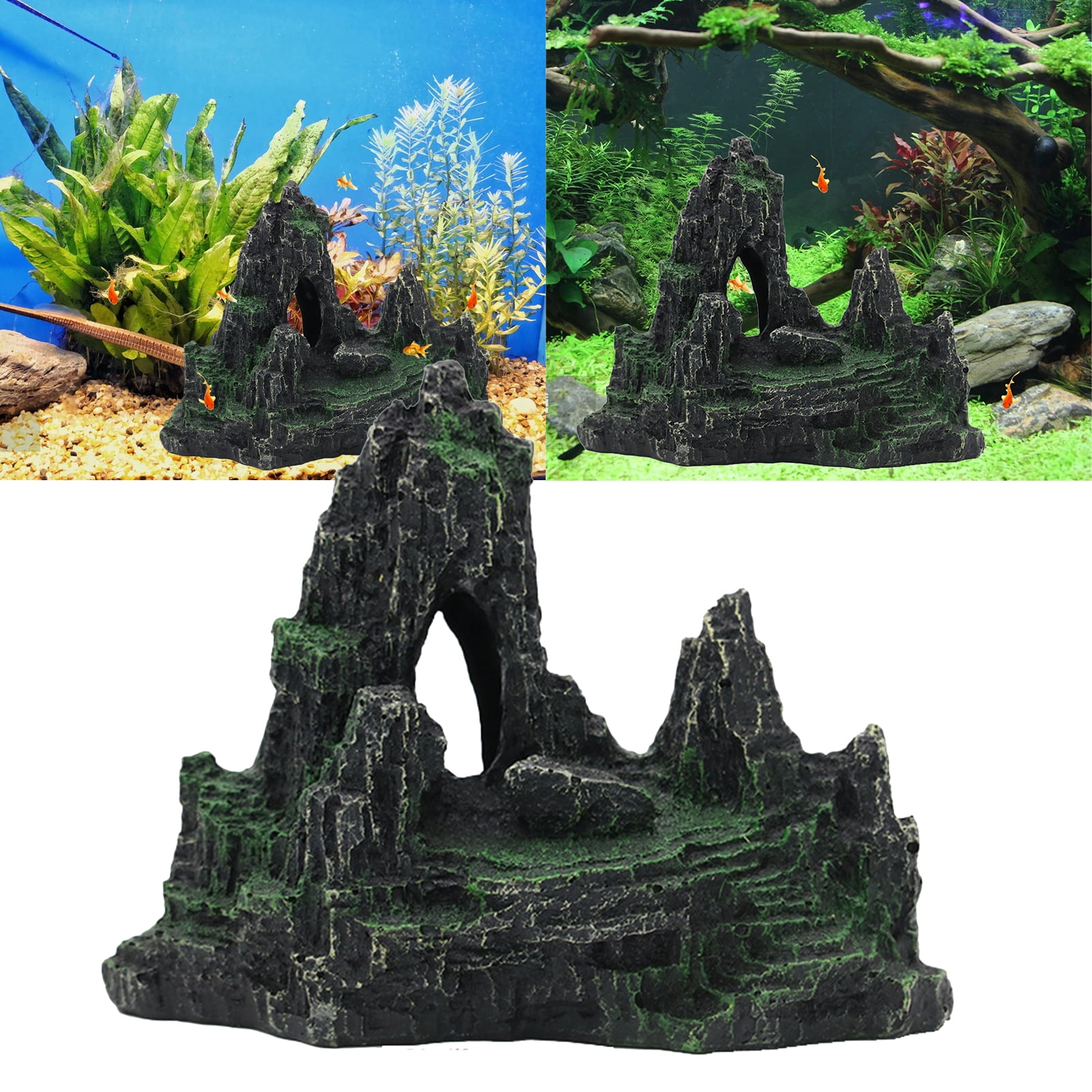 Walbest Large Aquarium Mountain View Stone Ornament,Tree Rock Cave ...