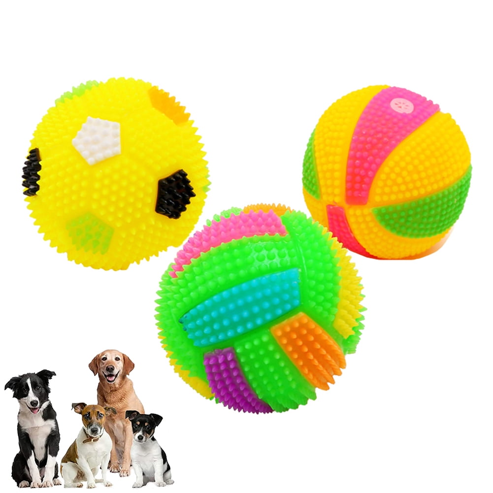 Walbest Light Up Dog Balls Glowing Elastic Balls LED Flashing Spike Pet ...