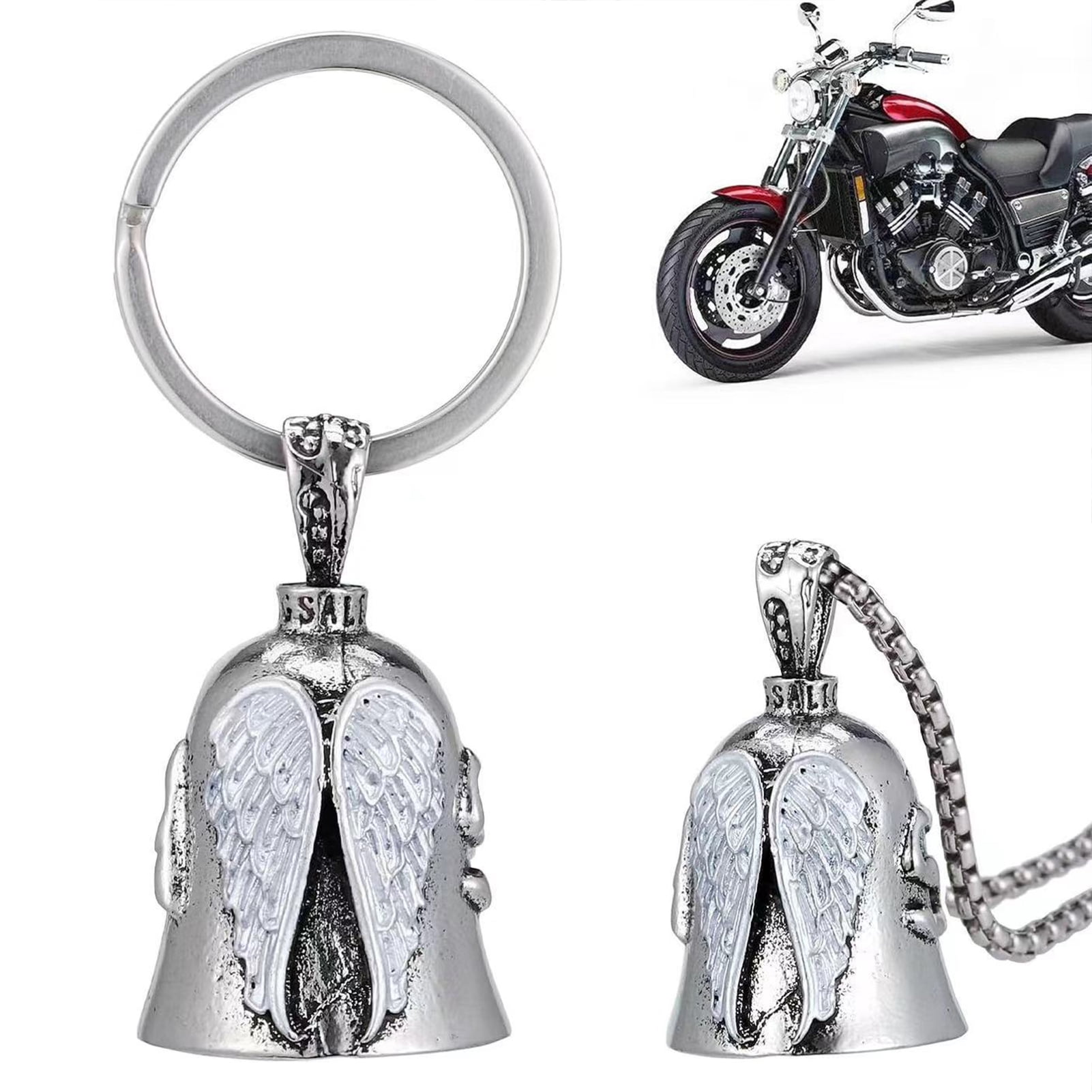 Walbest Luck Riding Bell Motorcycle Guardian Angel Wings Lucky Exorcist ...