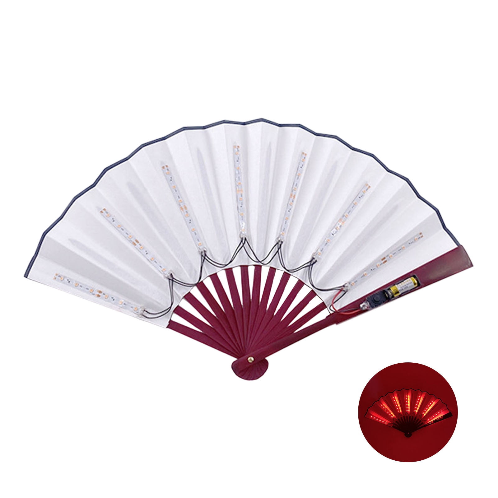 Walbest Luminous Fan LED Light Foldable 12V 8 Inch Glowing Strong Hinge ...