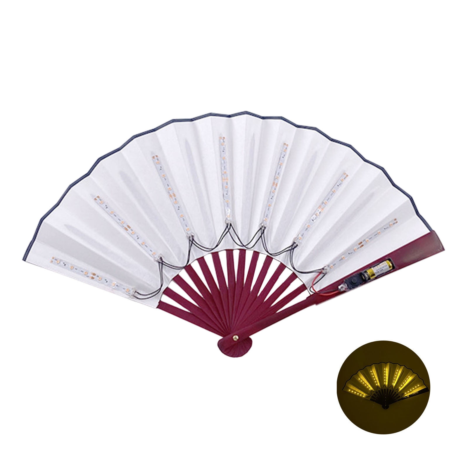 Walbest Luminous Fan LED Light Foldable 12V 8 Inch Glowing Strong Hinge ...