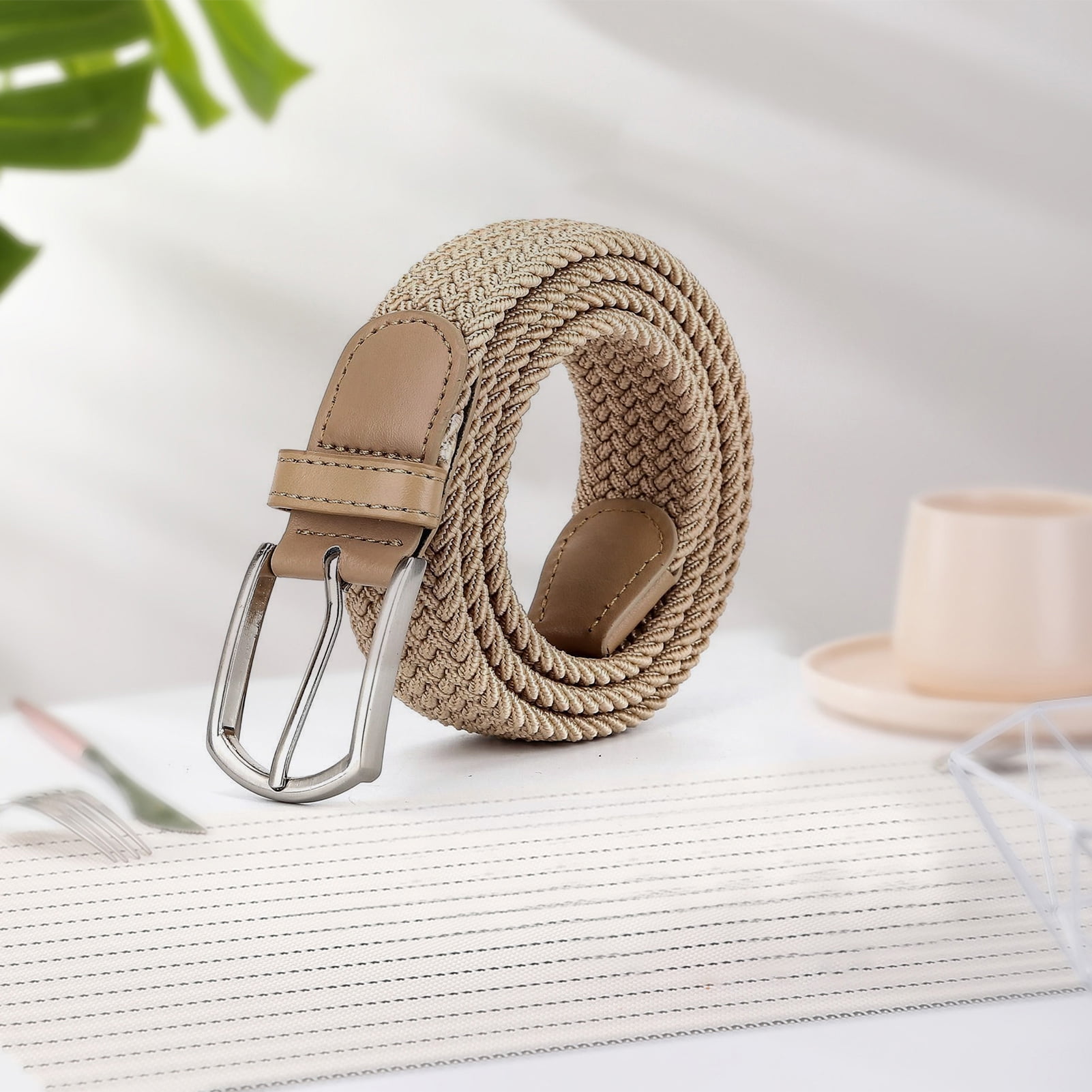 Walbest Men Belt Metal Pin Buckle Wide Band Anti-break Solid Color Firm ...