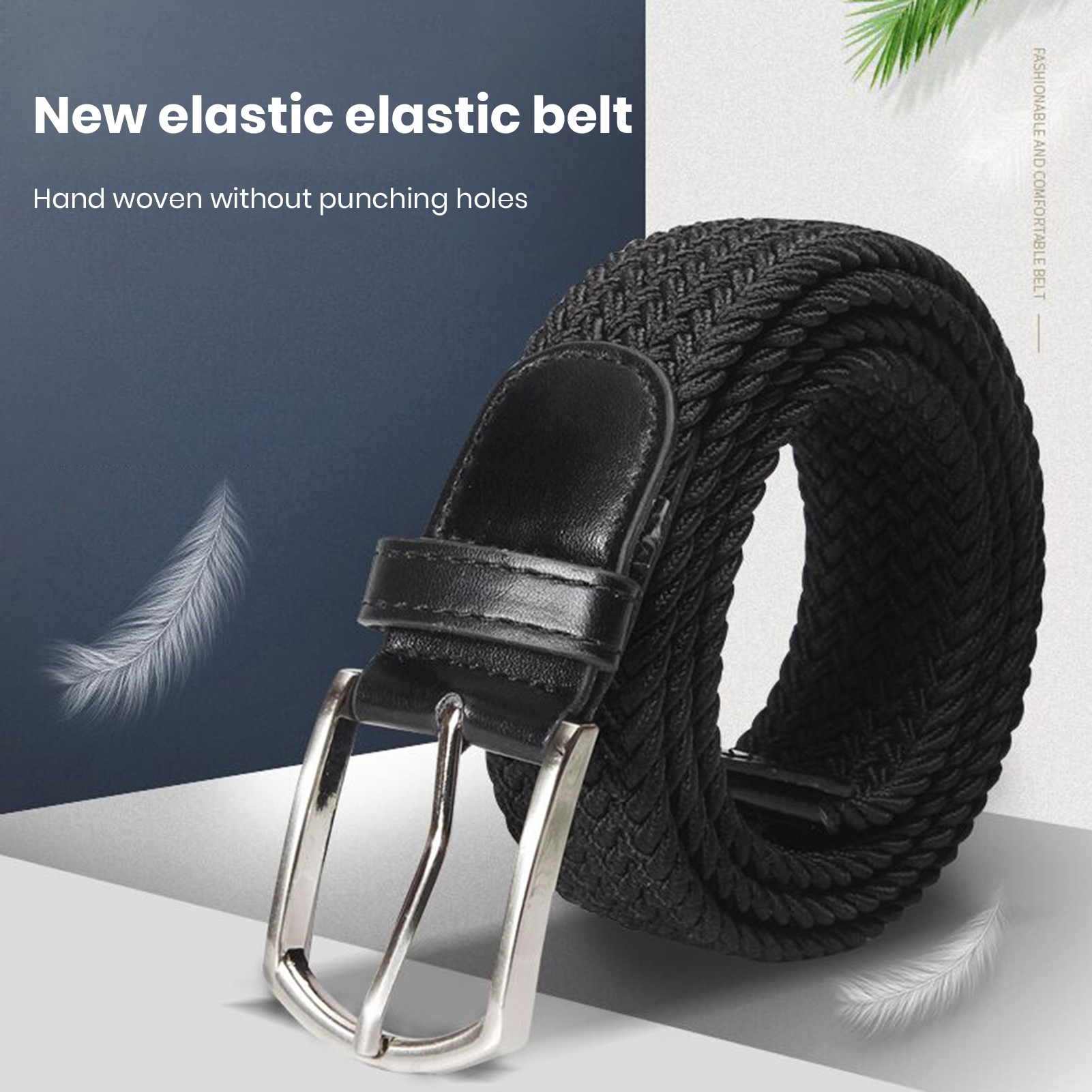 Walbest Men Belt Metal Pin Buckle Wide Band Anti-break Solid Color Firm ...